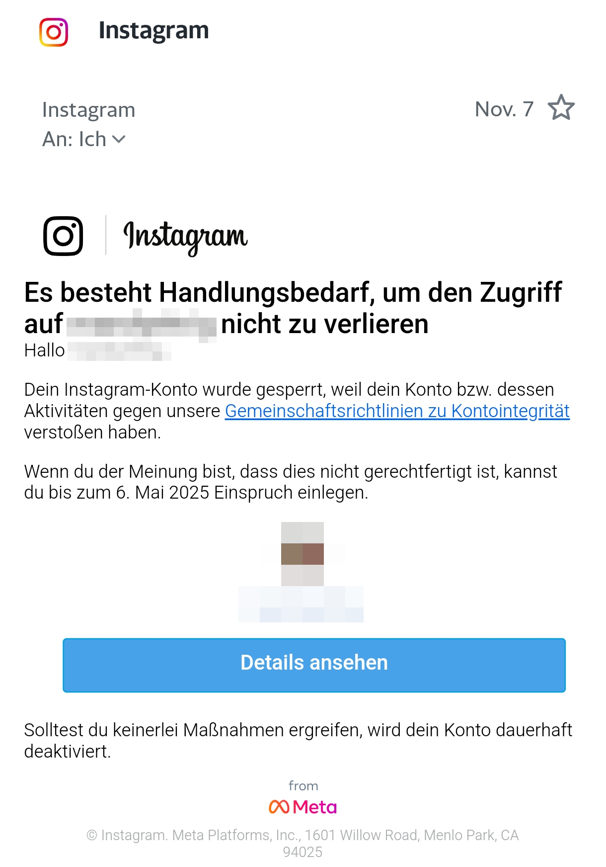 Instagram-Konto gesperrt: So gehen Sie dagegen vor!
